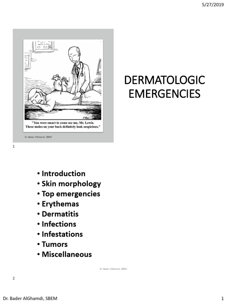 Dermatologic Emergencies Overview | PDF | Dermatitis | Psoriasis