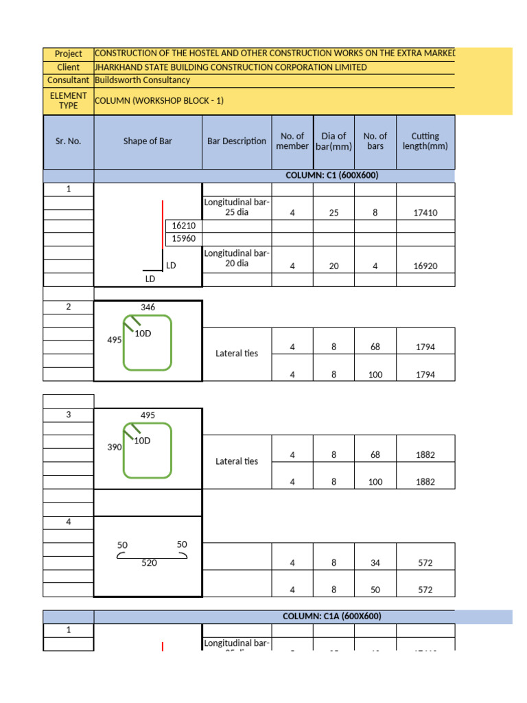 Column Bbs for Office Building | PDF | Complement System