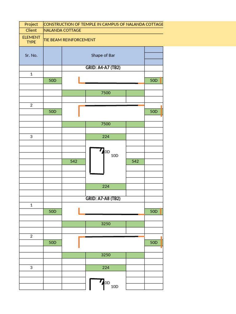 Tie Beam Bbs for Office Building | PDF