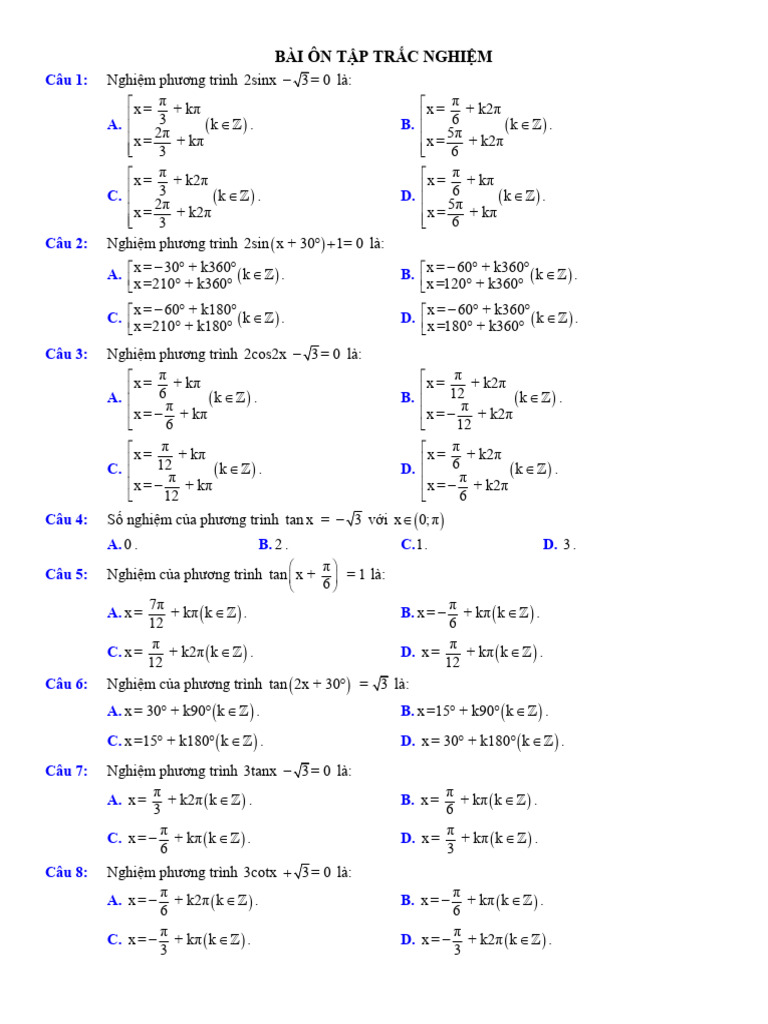 bvn trắc nghiệm | PDF