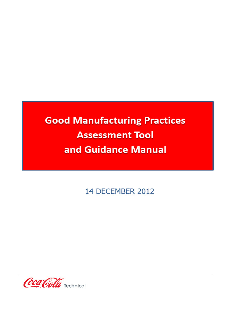 GMP Assessment Tool and Guidance Manual | PDF | Food Safety | Audit