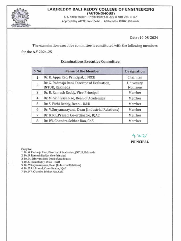 Exam Committee 2024-25 | PDF