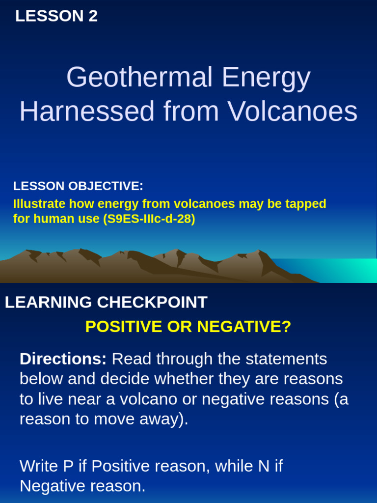 Lesson 2 Geothermal Energy | PDF | Geothermal Energy | Volcano
