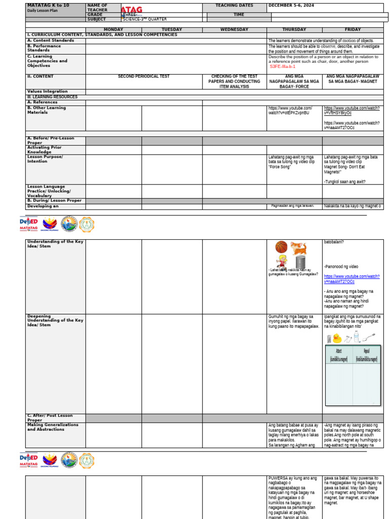 Science - Q3 - DLP - Week - 1 | PDF