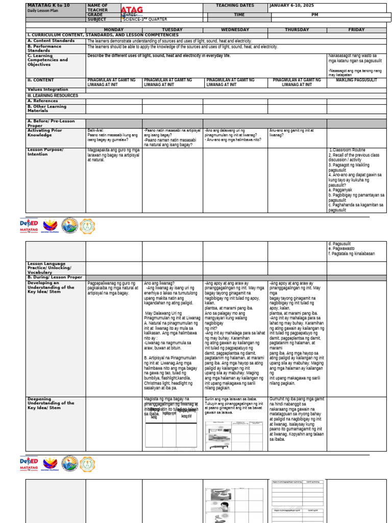 Science - Q3 - DLP - Week - 5 | PDF