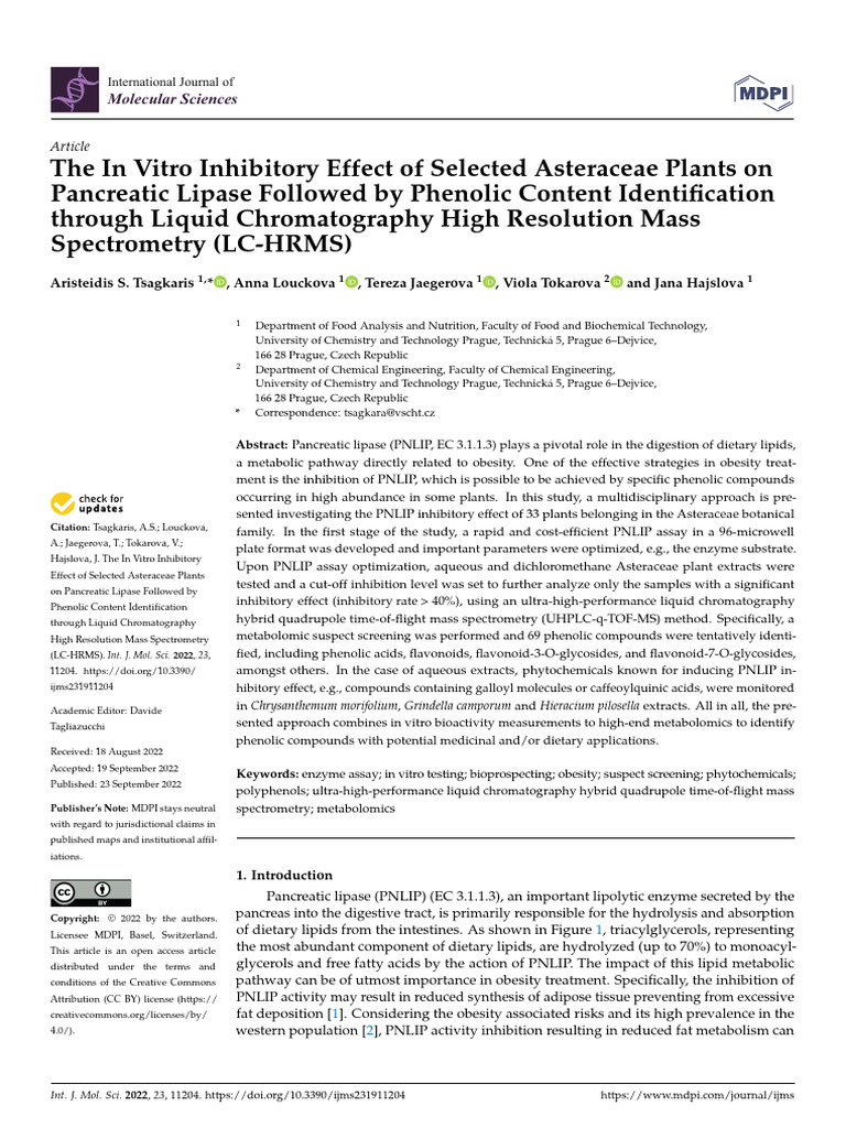 Pancreatic Lipase 4 | PDF | Polyphenol | Enzyme Inhibitor