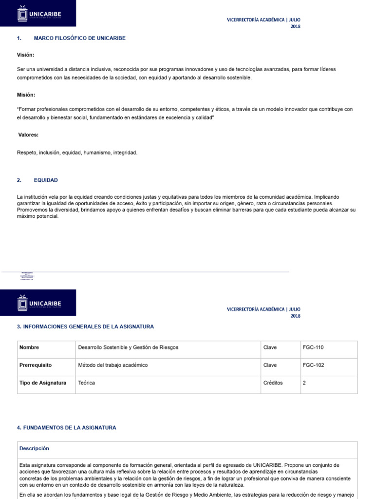 FGC-110 DESARROLLO SOSTENIBLE Y GESTIÓN DE RIESGO.docx (3) | PDF ...