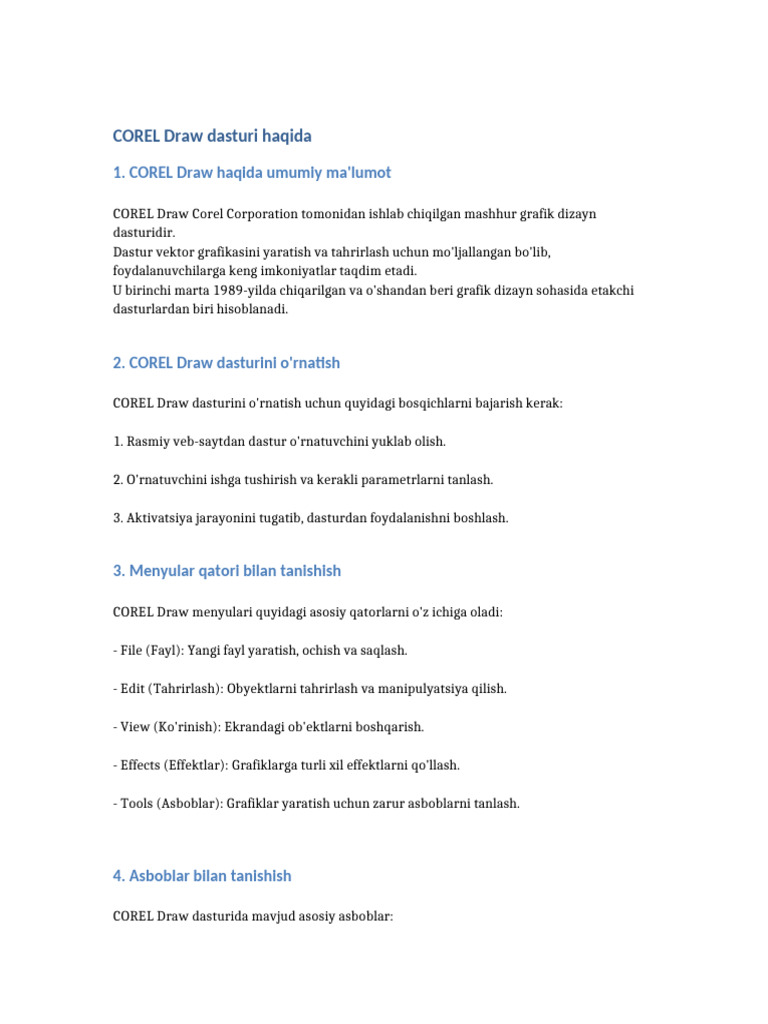COREL Draw Referat | PDF