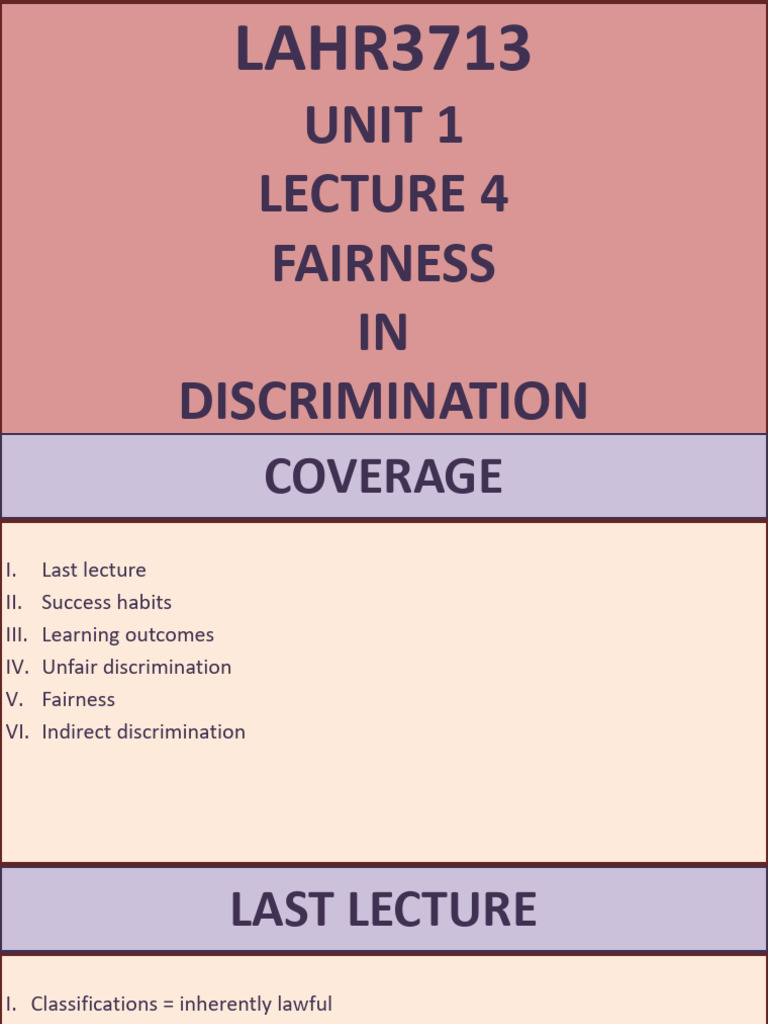 Fairness in Discrimination Overview | PDF | Discrimination | Equality ...