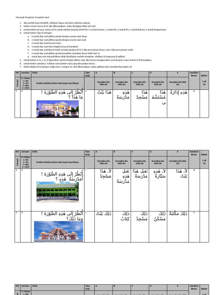 Soal Ganjil Bahasa Arab Lanjutan (KLS Xii 5,6,7,8,9,10) - Edit | PDF