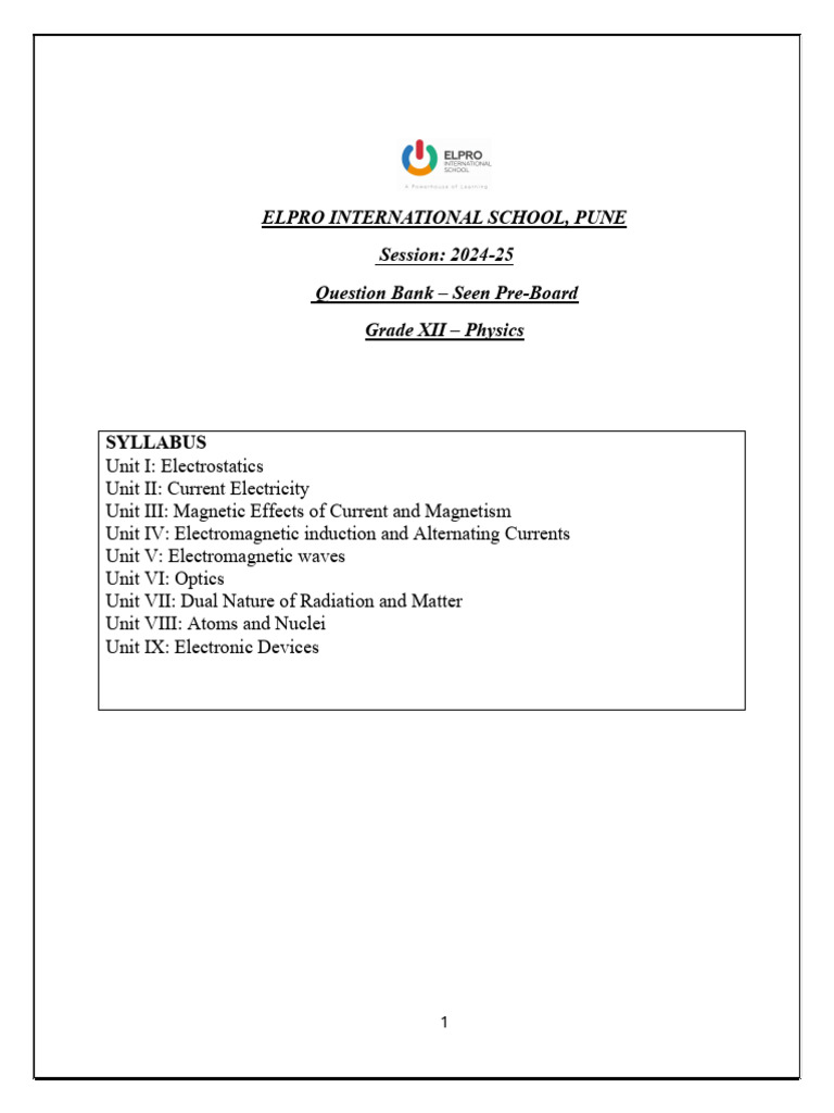 QB_XII_Physics_2024-25 | PDF | Electrical Resistivity And Conductivity ... QB_XII_Physics_2024-25 | PDF | Electrical Resistivity And Conductivity ...