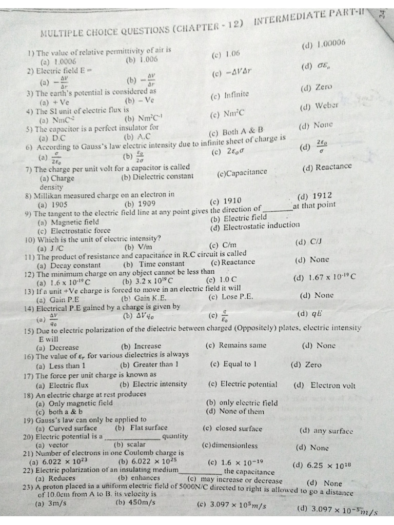 Physics Important Mcqs | PDF