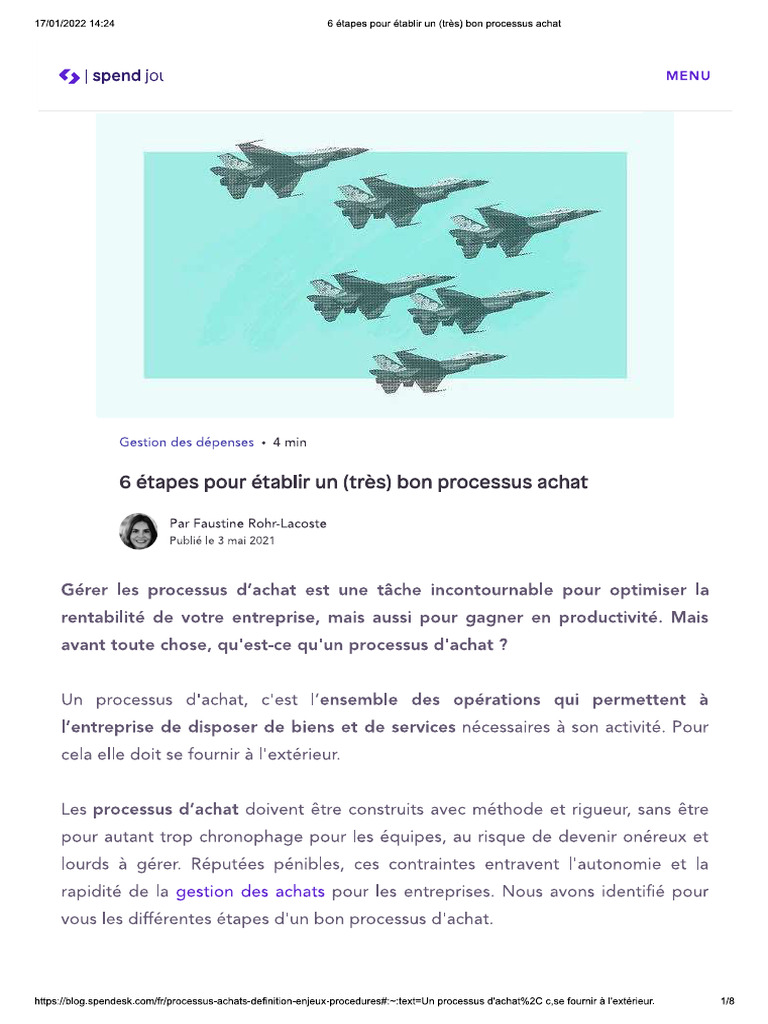 6 Étapes Pour Établir Un (Très) Bon Processus Achat | PDF