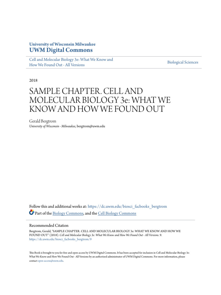 Sample Chapter: Cell & Molecular Biology | PDF | Cell (Biology ...