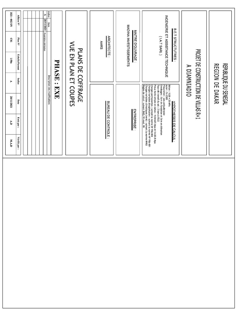 Plans de Coffrage - A3 | PDF