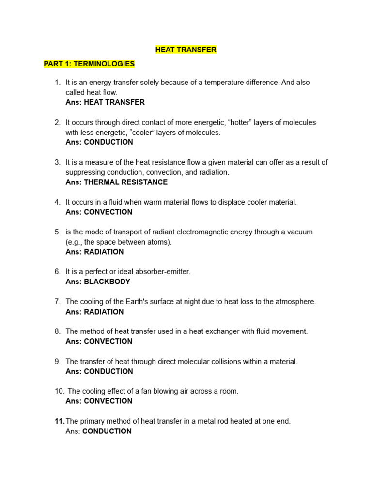 Group10 Heattransfer Testbank | PDF | Heat Transfer | Thermal Conduction