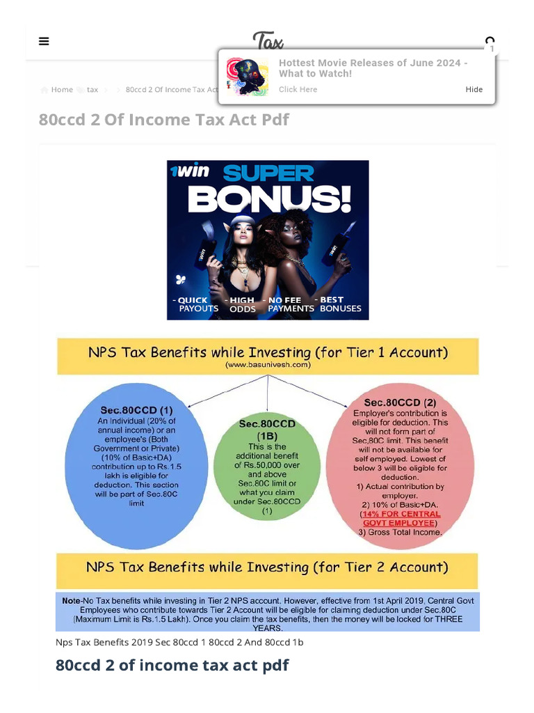 80ccd 2 of Income Tax Act PDF - Tax Walls | PDF