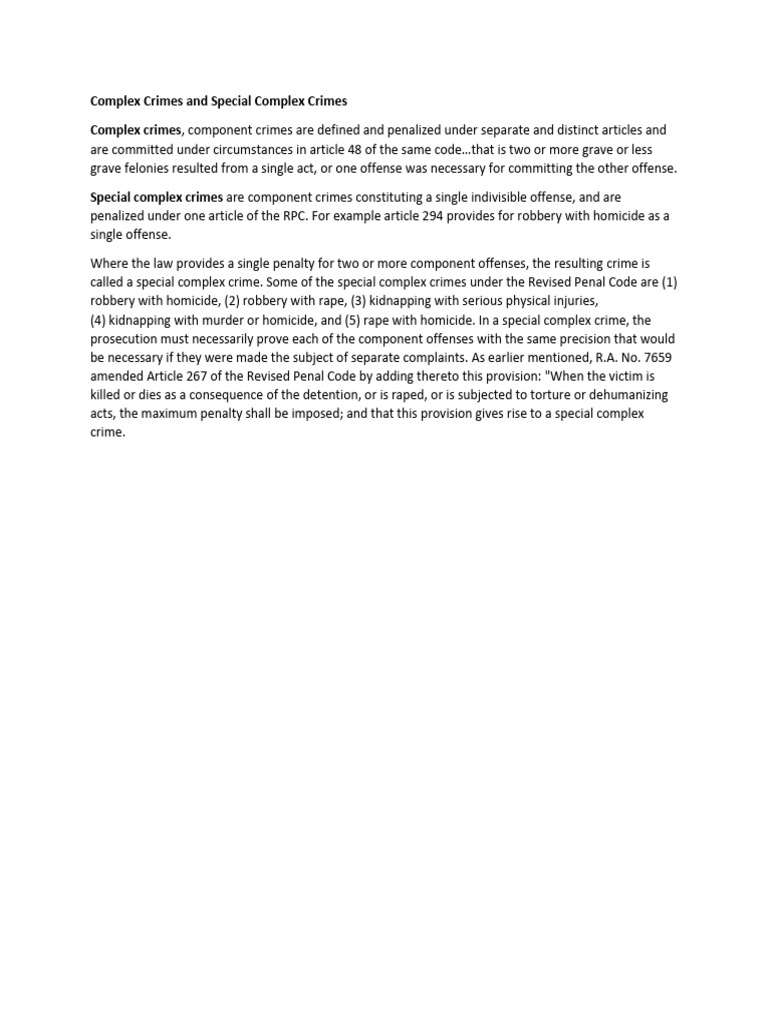Complex-Crimes-and-Special-Complex-Crimes | PDF