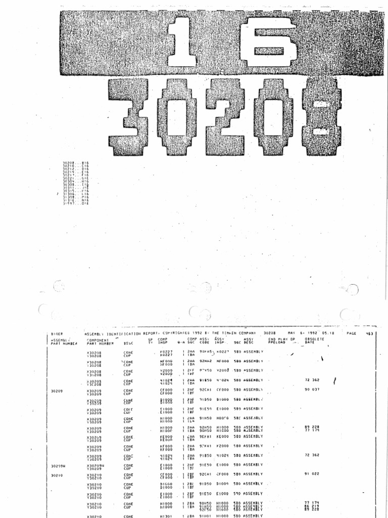 Timken Assembly Breakdown 034 30208-32006 | PDF