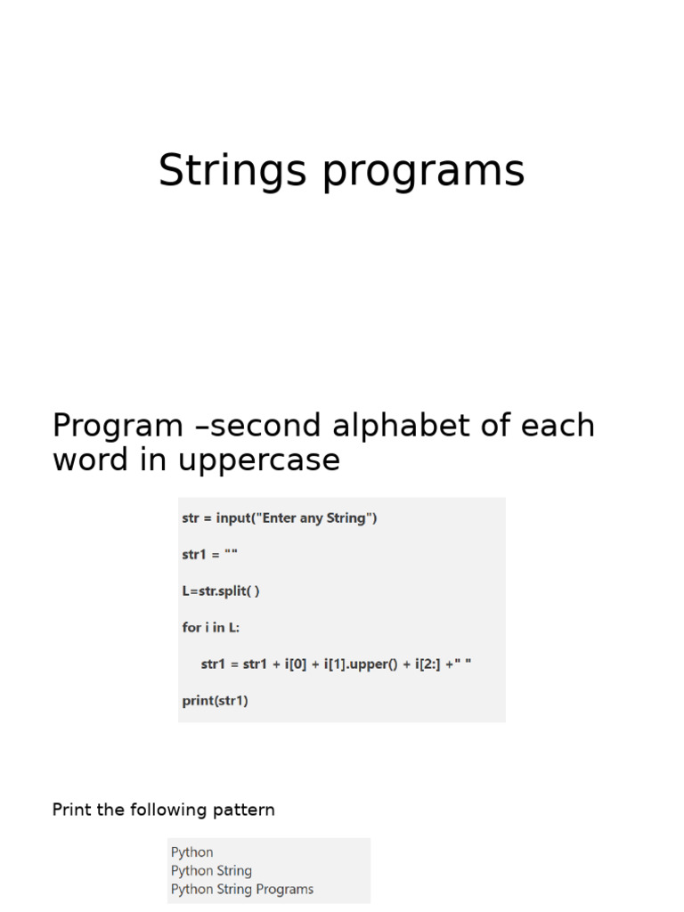Strings programs | PDF