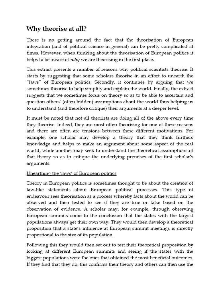 Module 4 Extract 1 Why Theorise at All | PDF | Theory | Argument