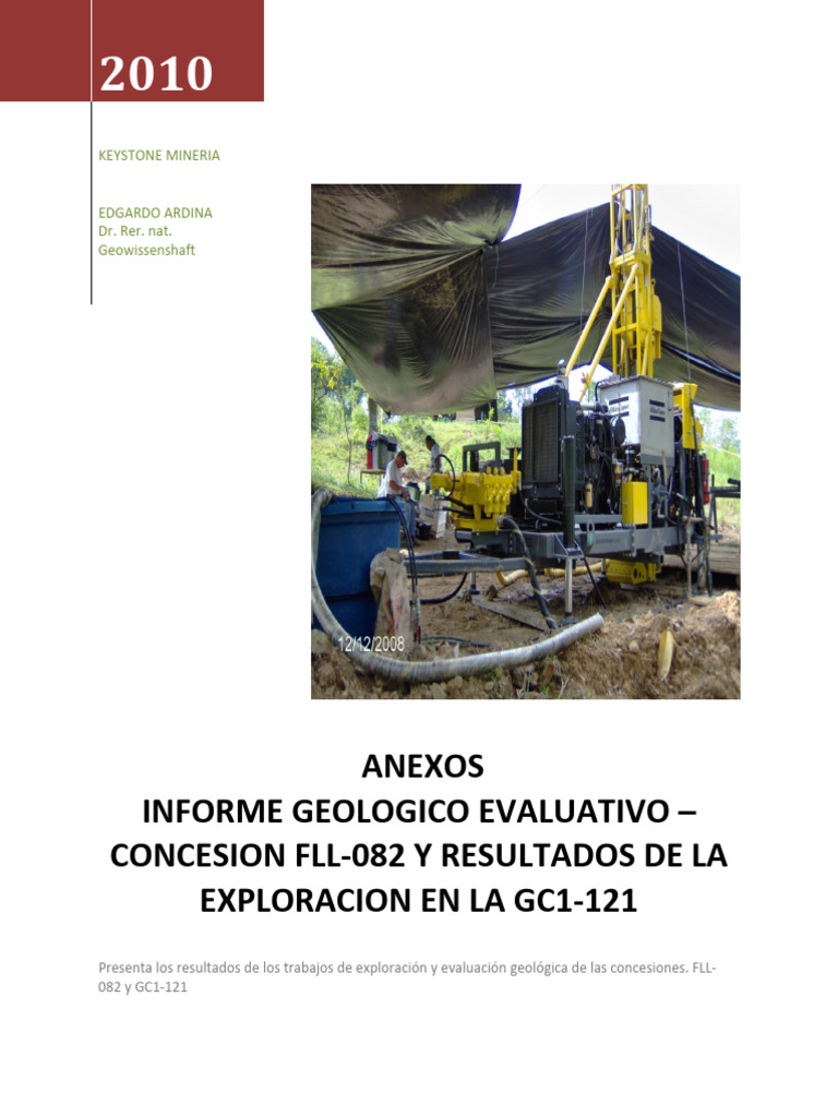 Informe Geológico Concesiones FLL-082 y GC1-121 | PDF | Mapa | Cartografía