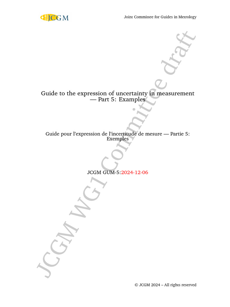JCGM Gum 5 - CD | PDF | Ph | Metrology