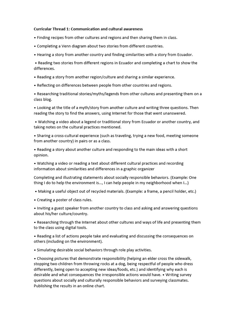 Curricular Thread 1 Methoogical Orientations | PDF | Learning | Vocabulary