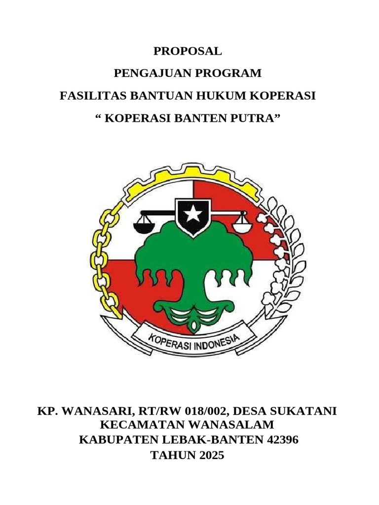 PROPOSAL PEMBUATAN KOPERASI BANTEN PUTRA FIX | PDF