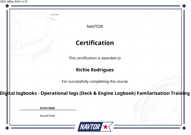 Certification Digital Logbooks - Operational Logs Deck & Engine Logbook ...