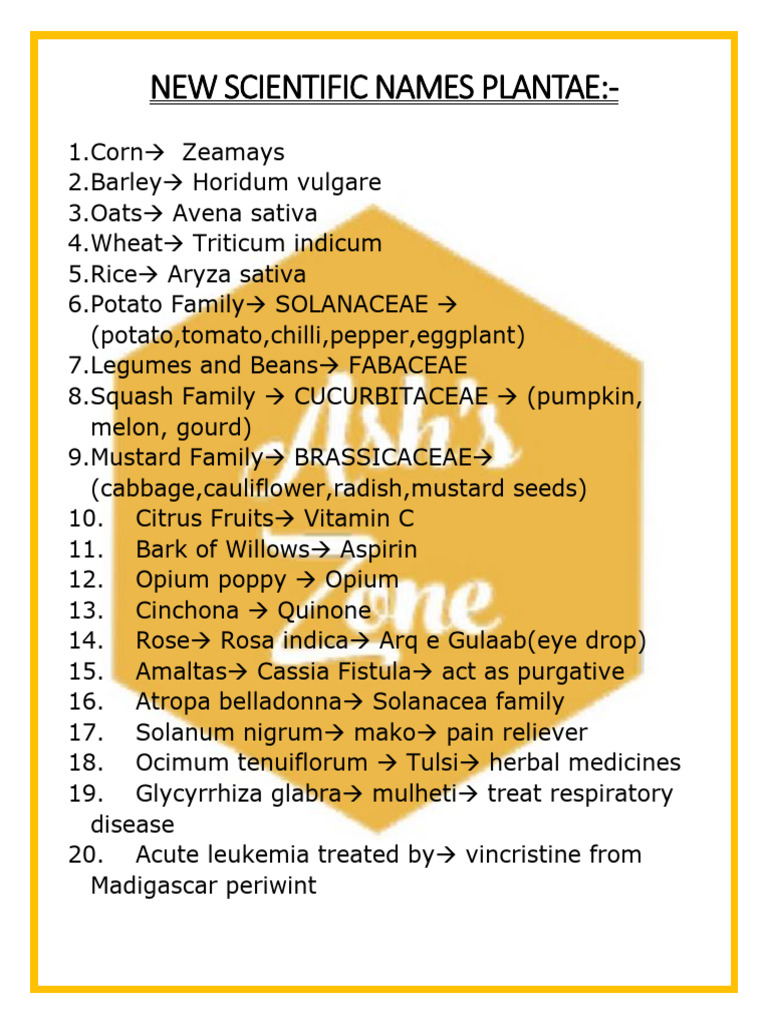 SCIENTIFIC NAMES PLANTAE NEW BOOK BY ASHSH KUMAR | PDF