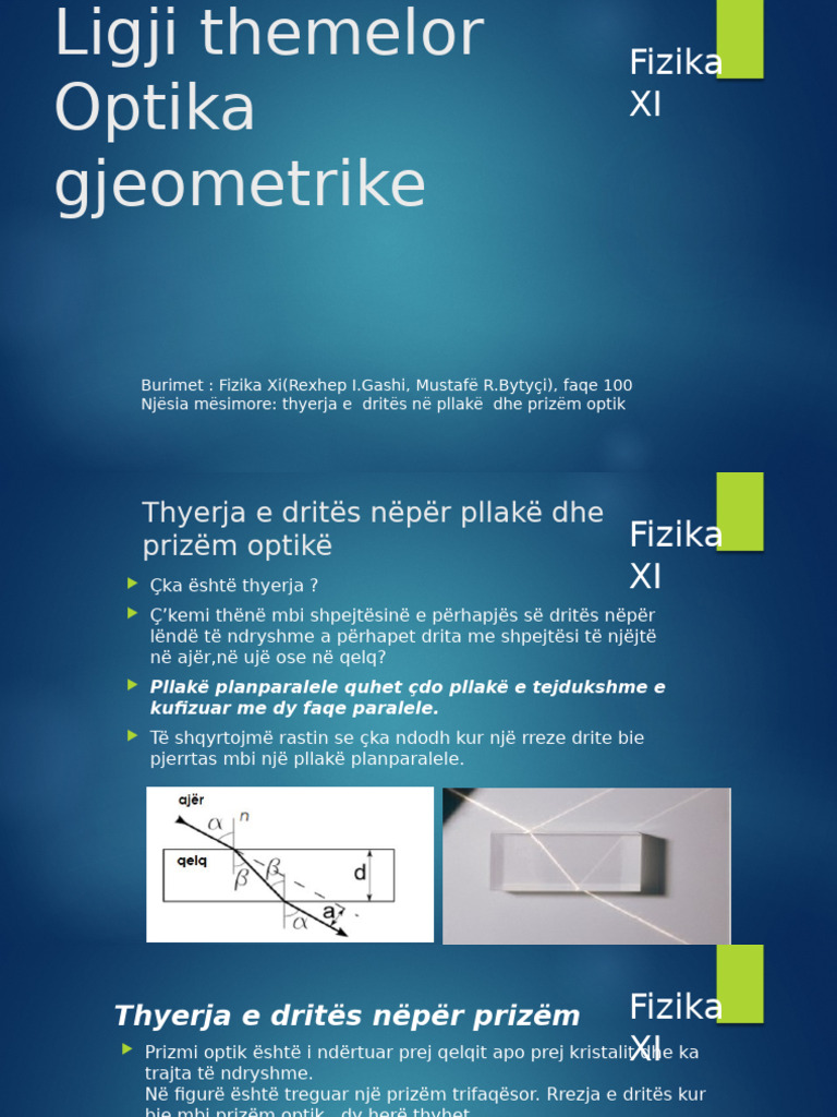 Ligji Themelor I Optikes Gjeometrike | PDF