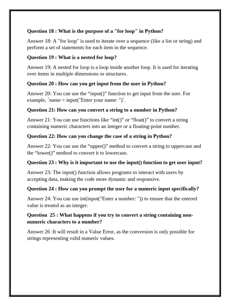 Python Loops and User Input Basics | PDF