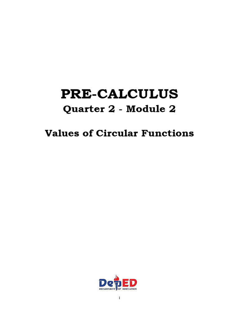 2_Q2-Pre-Calculus | PDF | Trigonometric Functions | Triangle Geometry
