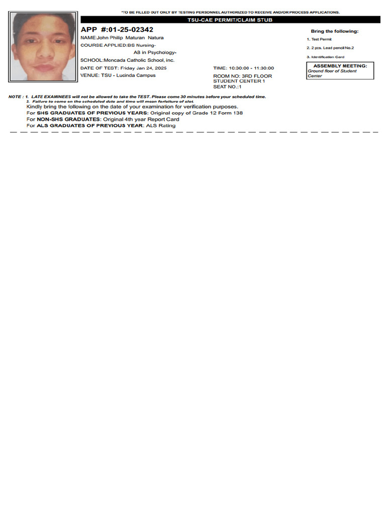 Permit Claim Stub | PDF