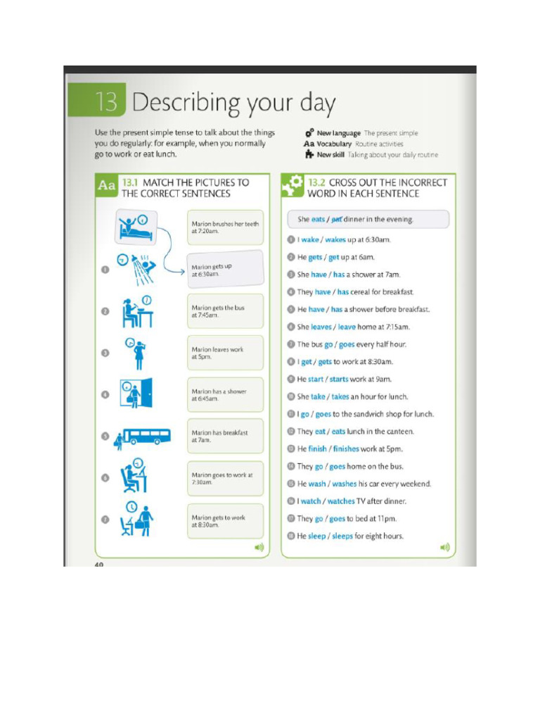 Describing Your Day - Week EB 11 | PDF