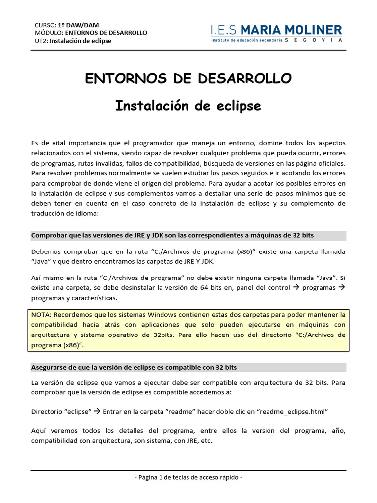 02 Ayuda Instalacion ECLIPSE | PDF | Archivo de computadora | Java (lenguaje de programación)