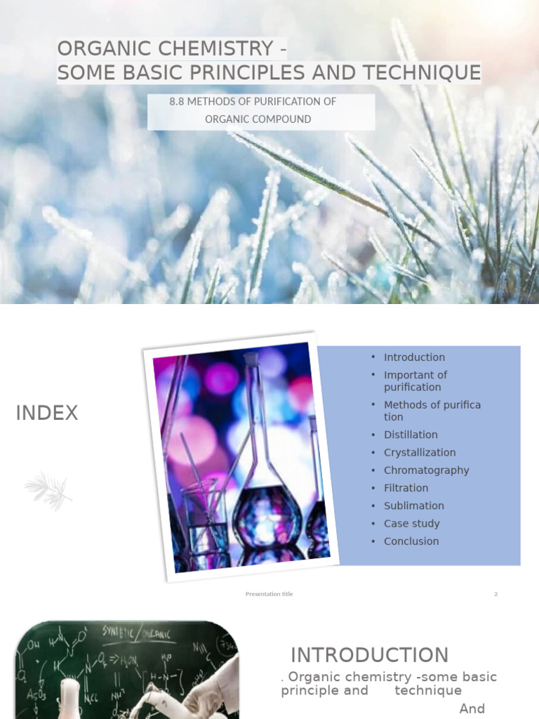 Organic Compound Purification Guide | PDF | Chromatography | Water ...