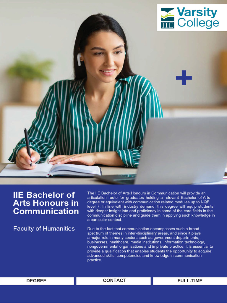 IIE Bachelor of Arts Honours in Communication | PDF | Communication ...
