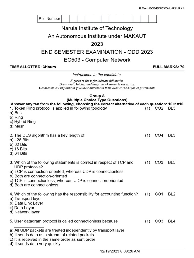 EC503 | PDF | Computer Network | Internet Protocols