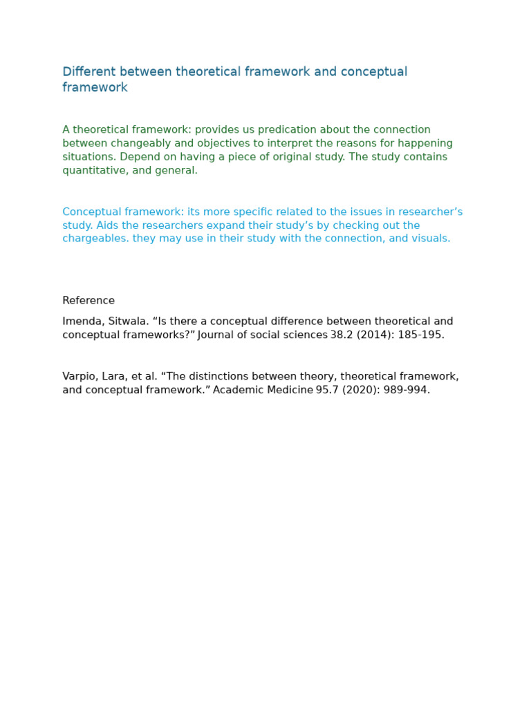 Different Between Theoretical Framework And Conceptual Framework Pdf