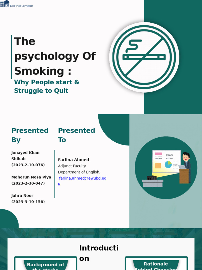 Psychology of Smoking: Causes & Cessation | PDF | Survey Methodology ...