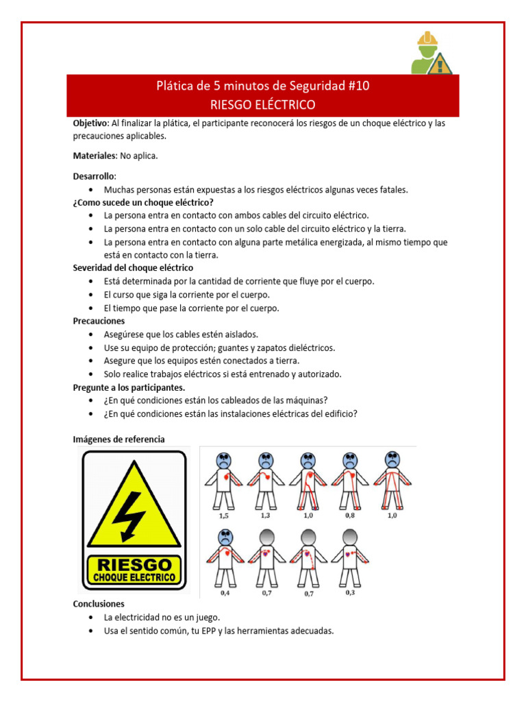 Platica de 5 Minutos 10 RIESGO ELÉCTRICO | PDF