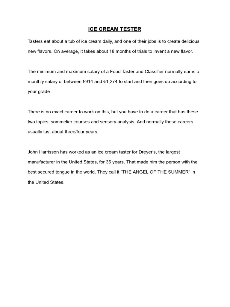 Ice Cream Tester - Ane Vázquez | PDF