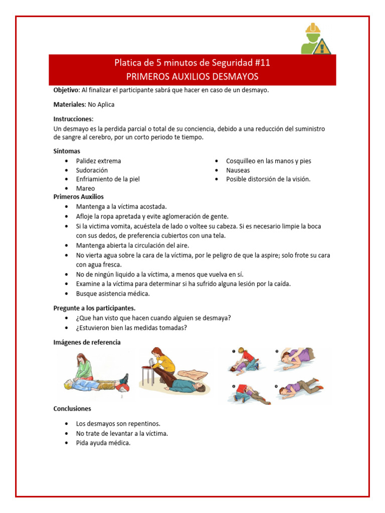 Platica de 5 minutos 11 DESMAYOS | PDF