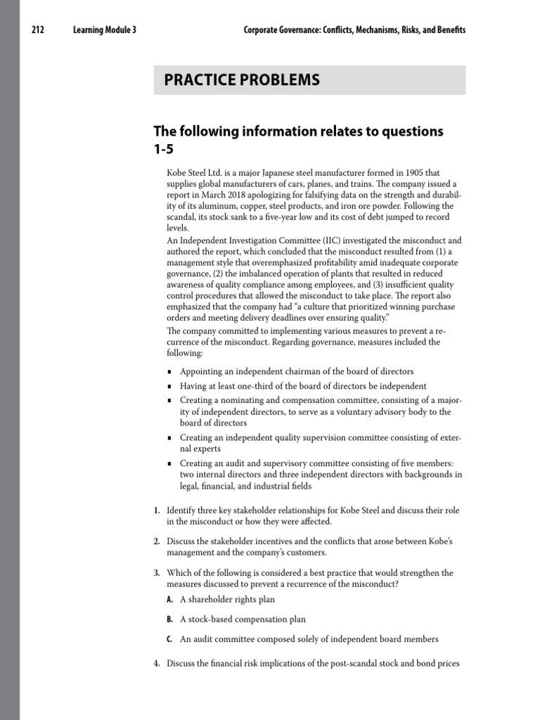 M3 - Curriculum Practice Questions | PDF | Incentive | Stocks