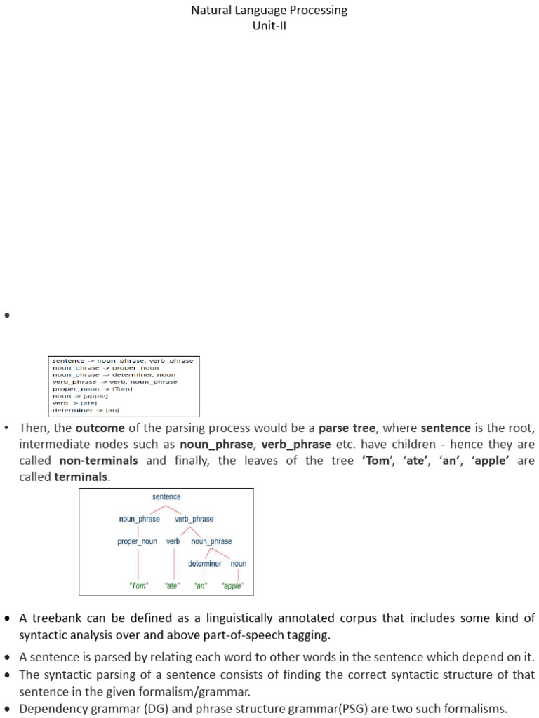 NLP UNIT-II PPT | PDF | Parsing | Syntax