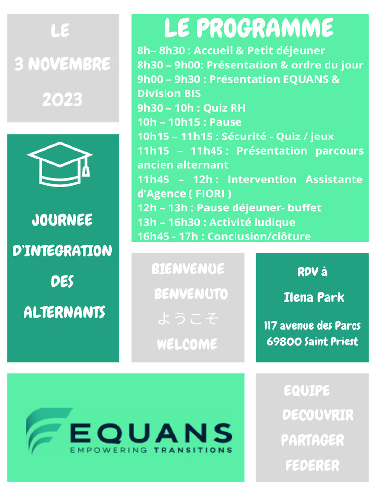 Convocation journÃ©e intÃ©gration alternants | PDF