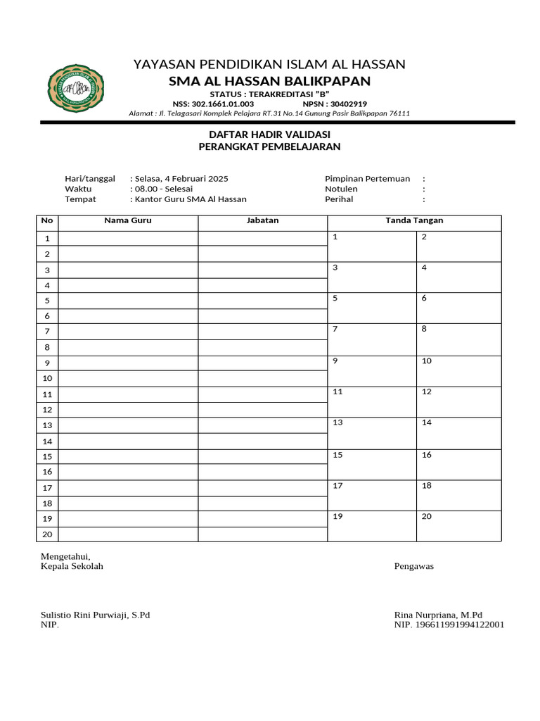 Absen Validasi | PDF