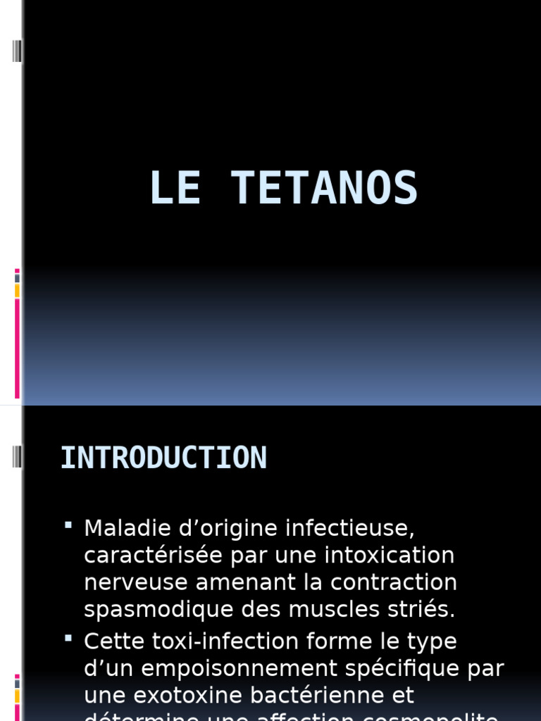 LE TETANOS PP | PDF | Spécialités médicales | Immunologie
